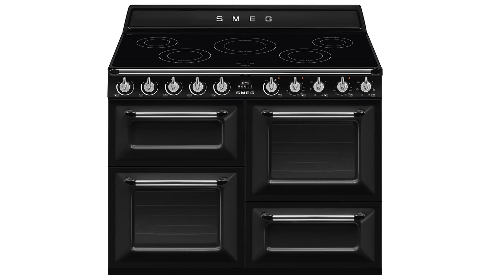 Smeg 1100mm Victoria Induction Freestanding Cooker - Black | Domayne