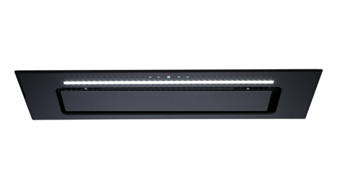 Euromaid 90cm Black Glass Under Cupboard Rangehood | Domayne